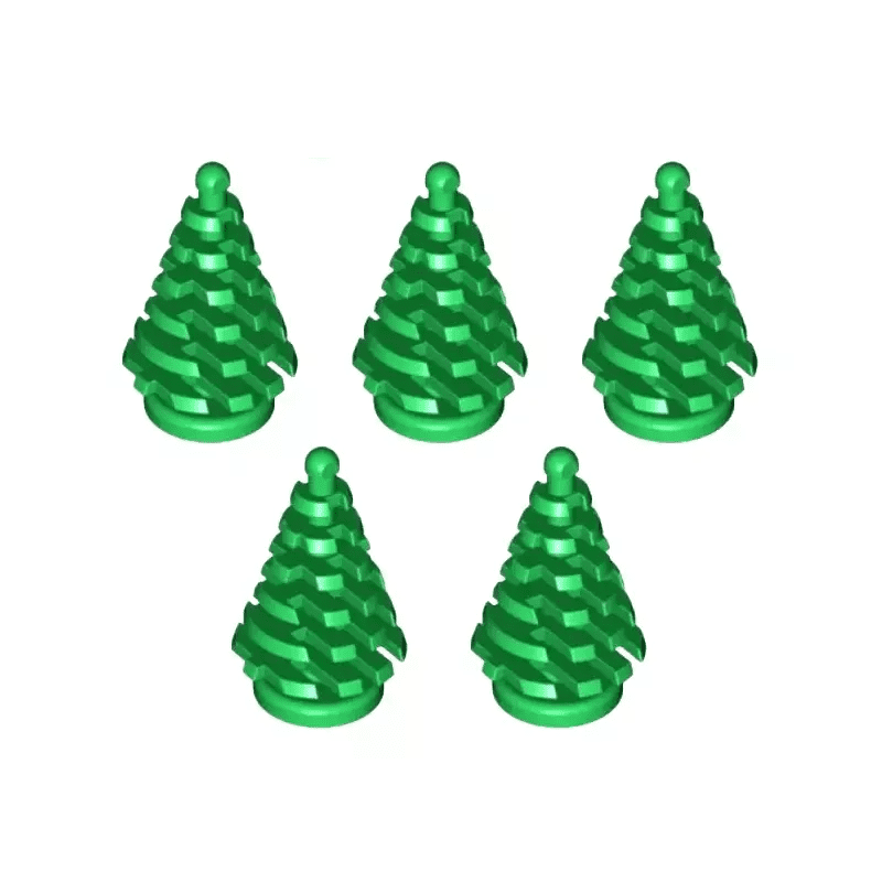 LEGO Parts 5x Pine Tree Small Green 2 5 x 2 5 x 4 cm 2435 Plant Garden