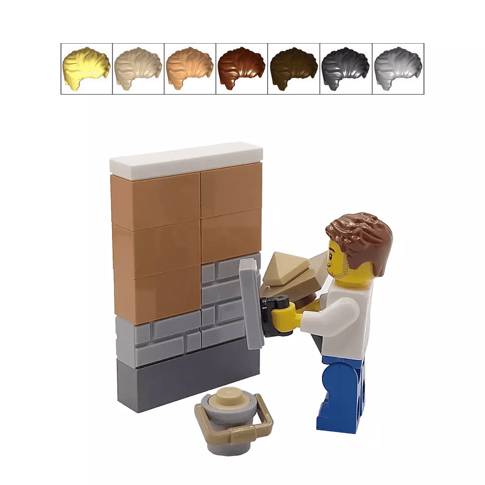 LEGO Plasterer Cake Topper Decoration Builder With Trowel Hawk & Bucket