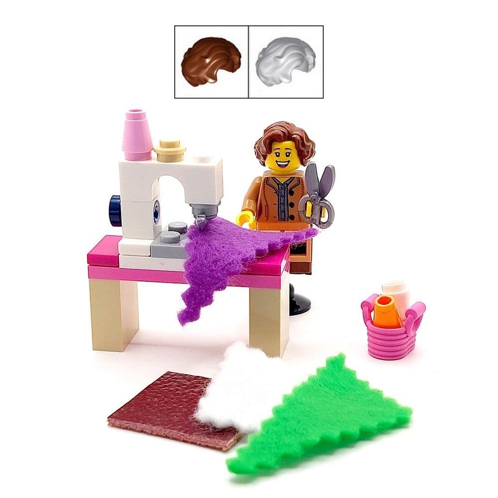LEGO Sewing Machinist Gift Fashion Designer Seamstress Machine & Fabric ...
