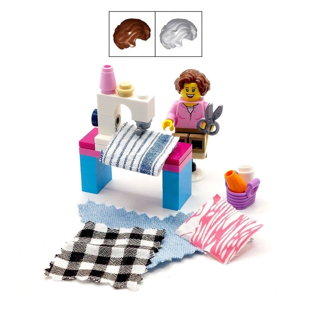 LEGO Sewing Machinist Gift Fashion Designer Seamstress Machine & Fabric ...