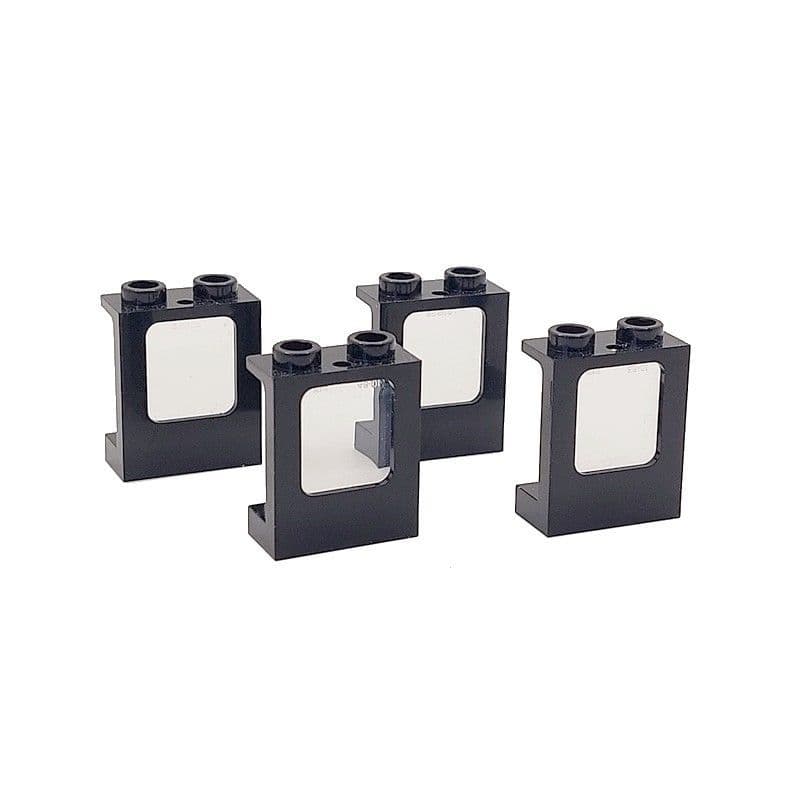 LEGO Train 4x 1x2x2 Carriage Black Window Frame 60032 With Glass 60601