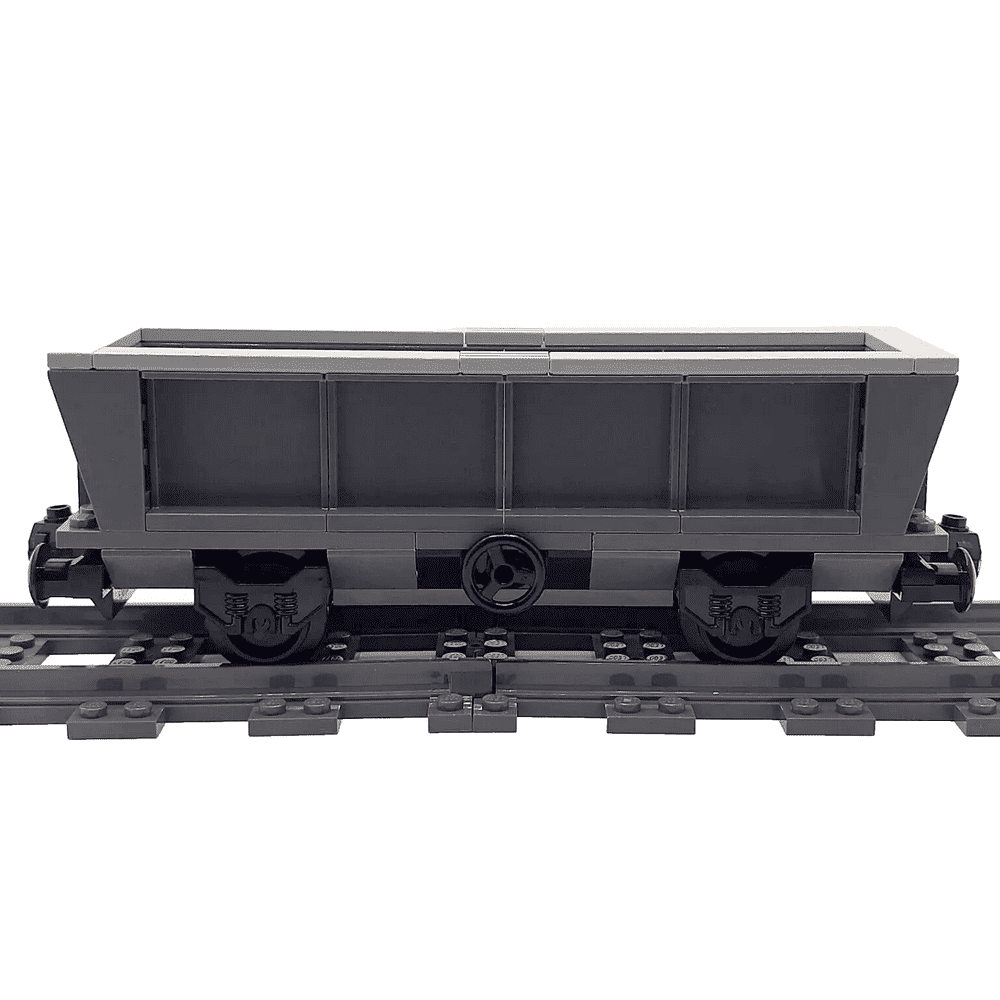LEGO Train Custom Made Coal Hopper Wagon Cargo Freight Carriage