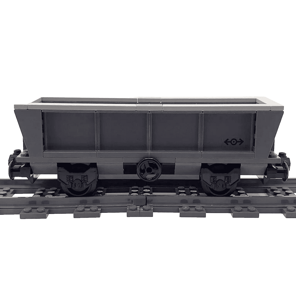 LEGO Train Custom Made Coal Hopper Wagon Cargo Freight Carriage