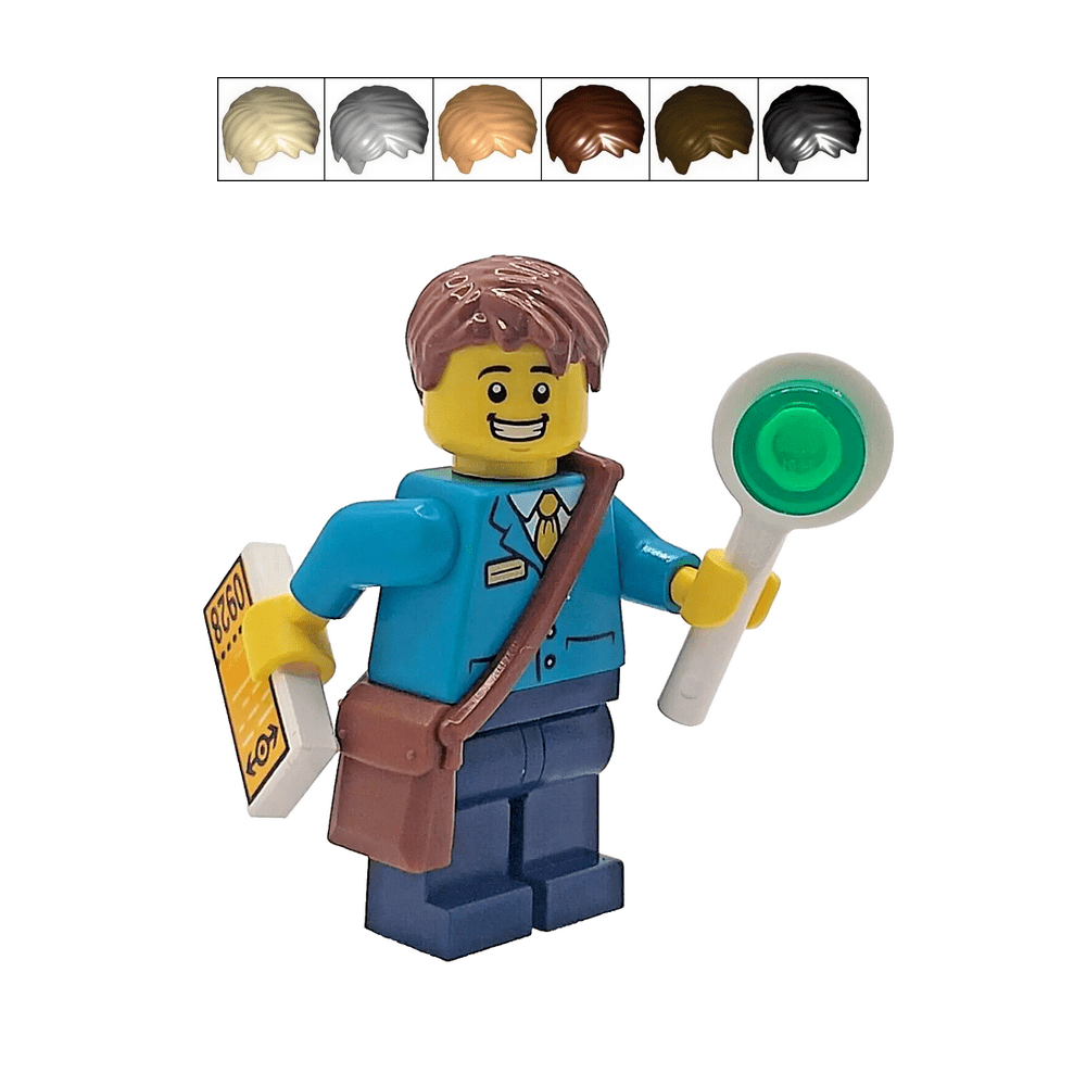 LEGO Train Manager Gift Male Minifigure Station Platform Railway Worker ...