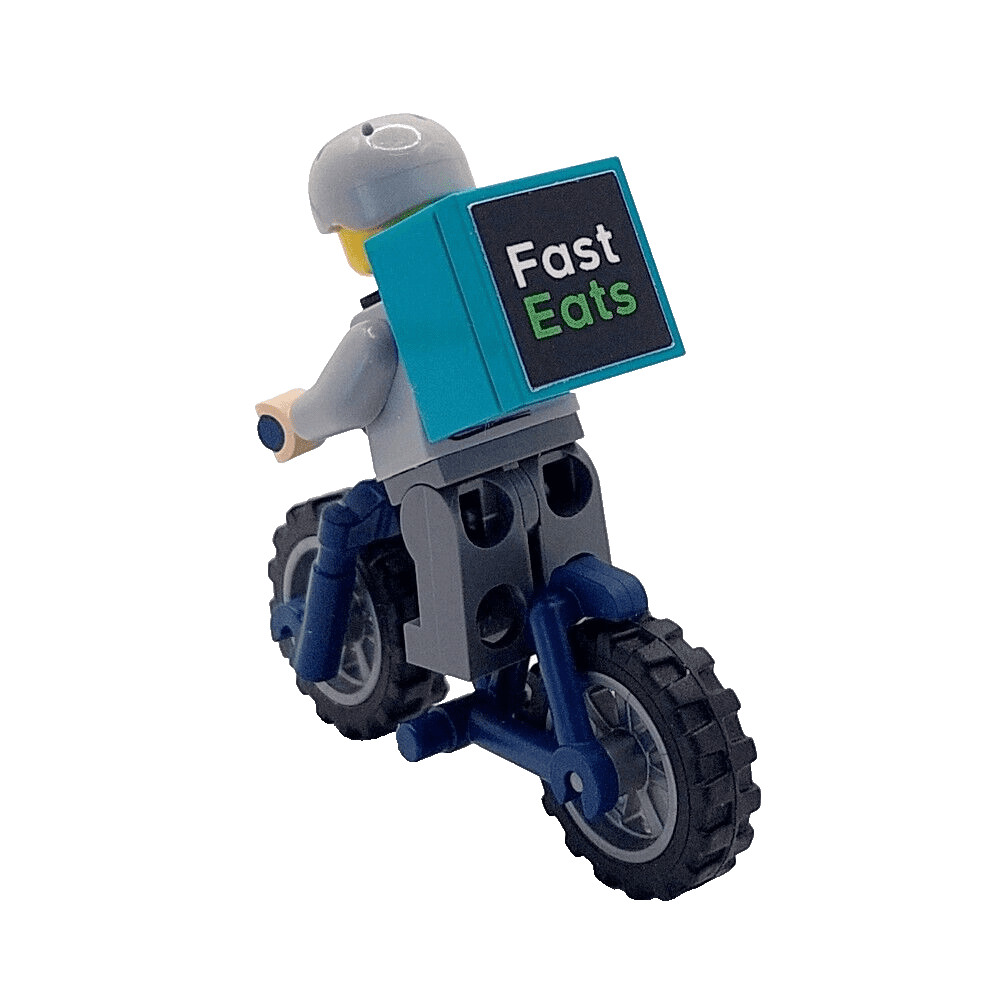 LEGO Uber Rider Gift Food Pizza Delivery Male Minifigure Helmet ...