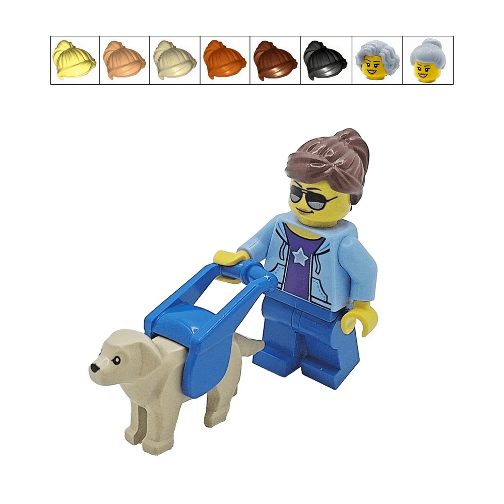 LEGO Visually Impaired Blind Female & Guide Dog Labrador Minifigures Gift