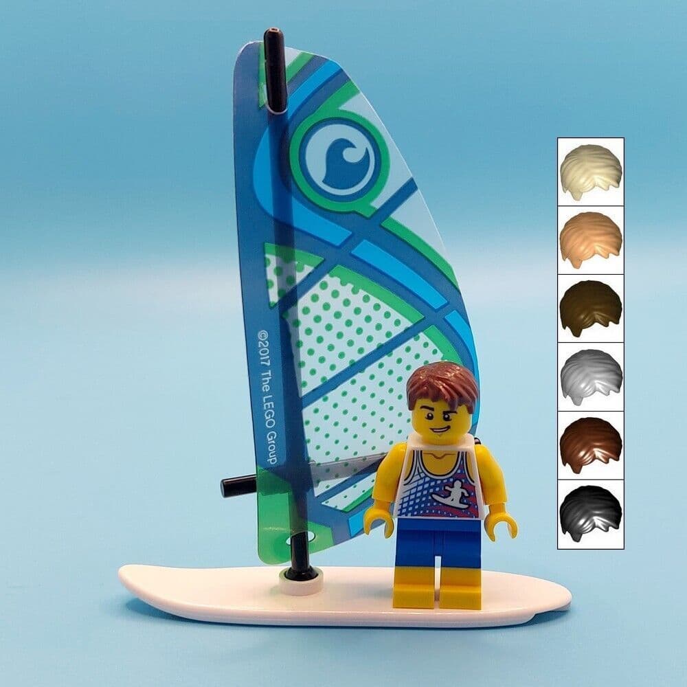 LEGO Windsurfer Gift & Male Minifigure Boat Beach Water Sports Surfer ...