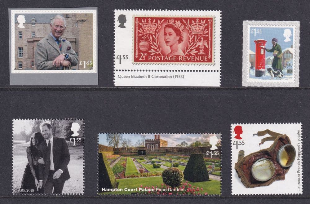 100 x 1 55 23 Discounted GB Postage Stamp large 2nd class rate