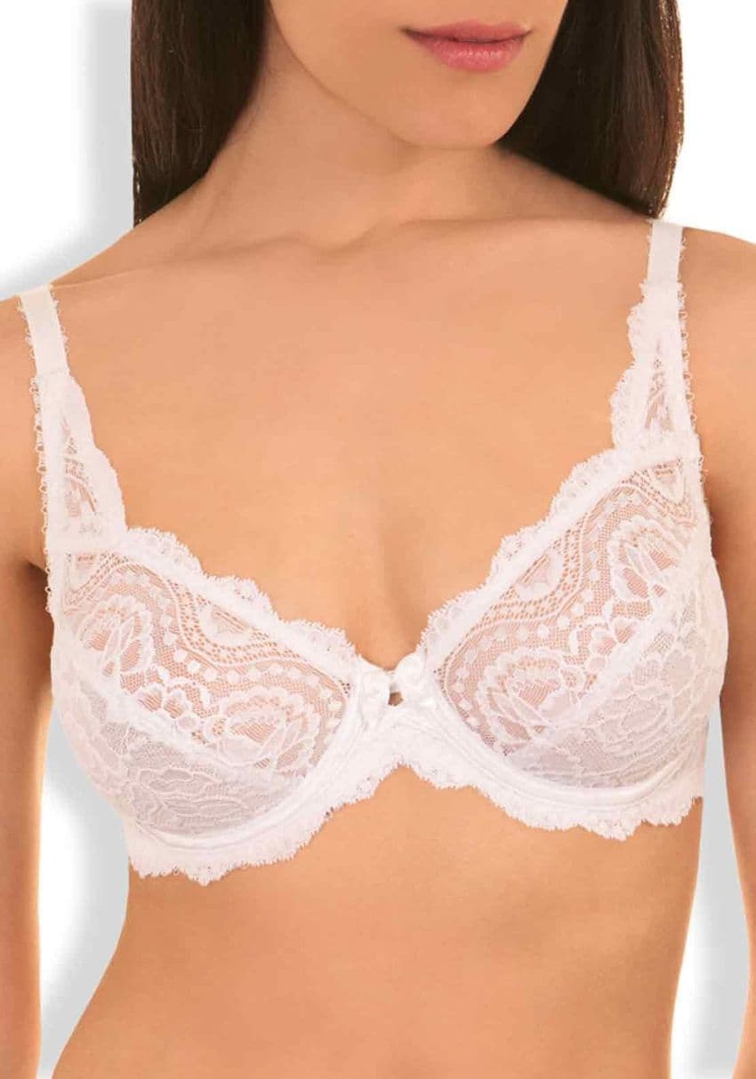 Playtex Flower Elegance Lace Underwired Bra In White P5832