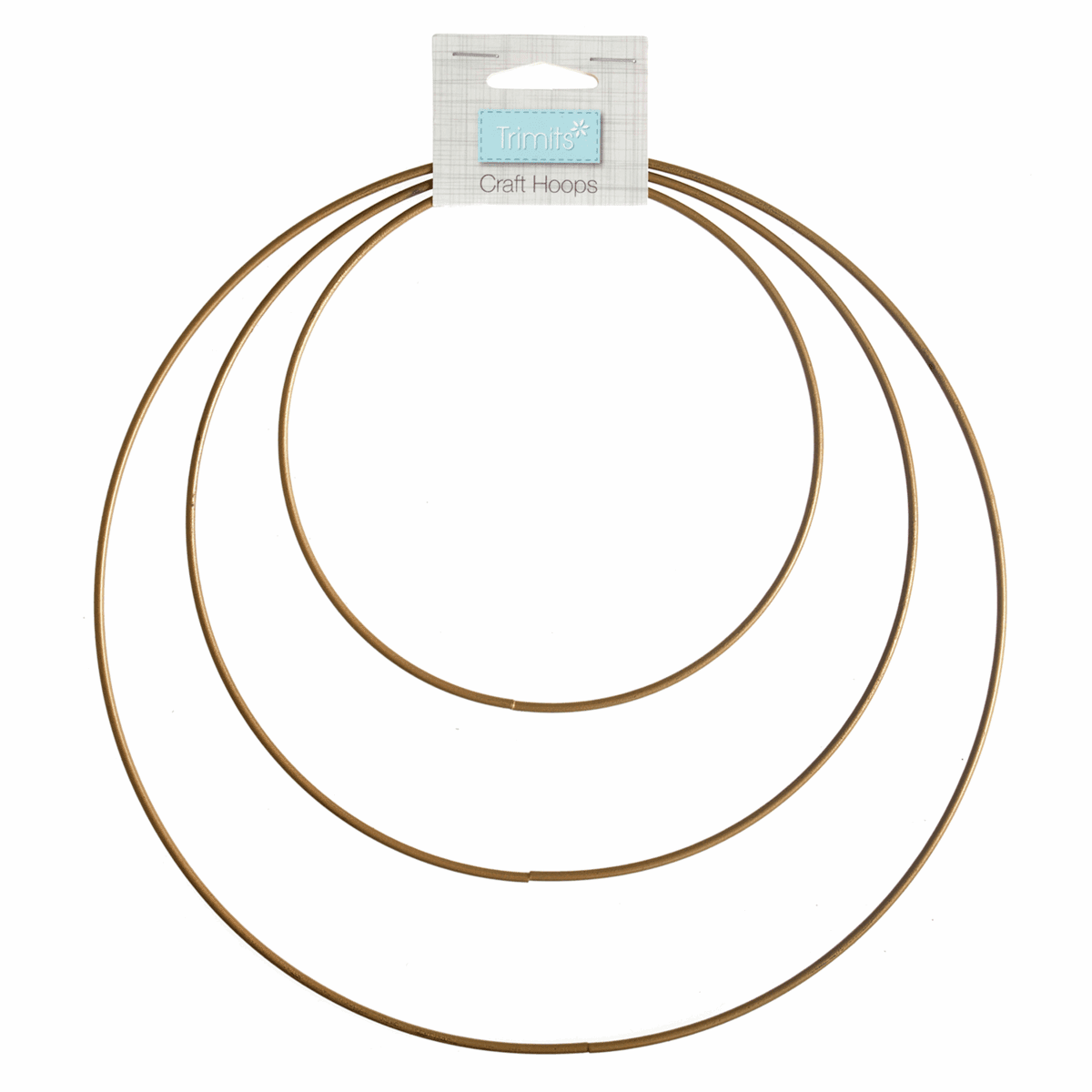Trimits Macrame Metal Craft Hoops in Gold - 3 Pack 15 20 & 25cm