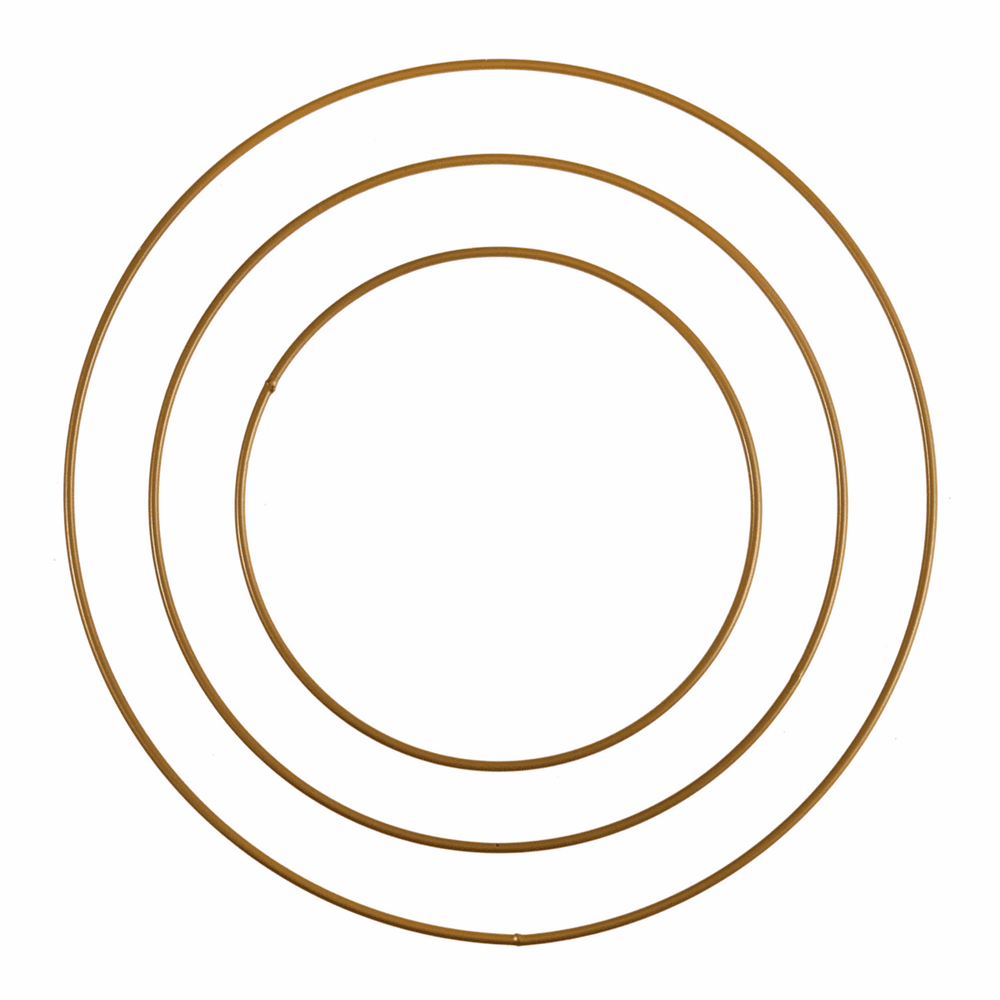 Trimits Macrame Metal Craft Hoops in Gold - 3 Pack 15 20 & 25cm