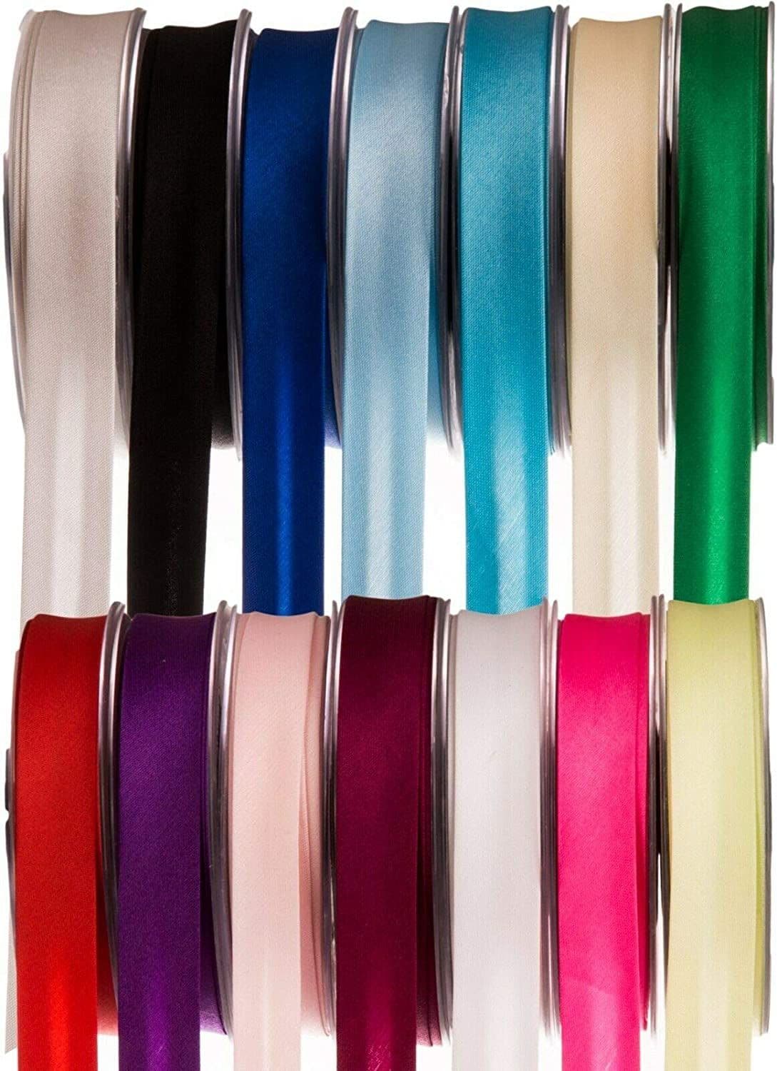 19mm SATIN BIAS BINDING TAPE VARIOUS COLOURS VARIOUS LENGTHS FAST DISPATCH