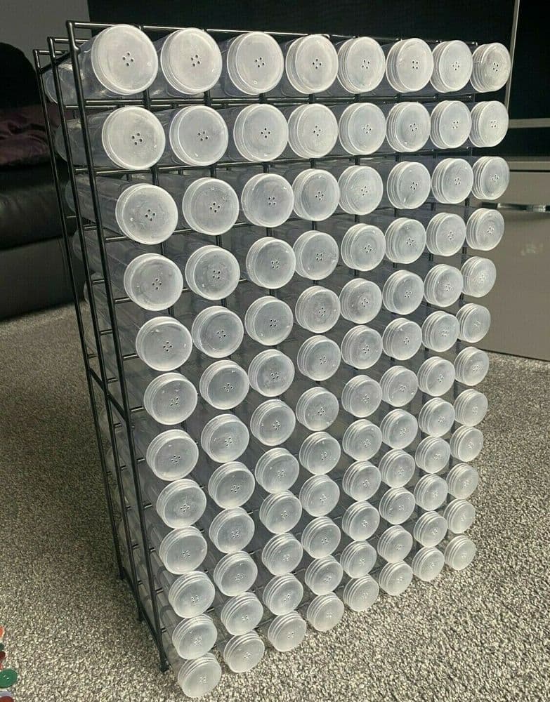 BUTTON TUBE STORAGE RACK STAND WITH 96 COMPARTMENTS INCLUDES 96 TUBES ...