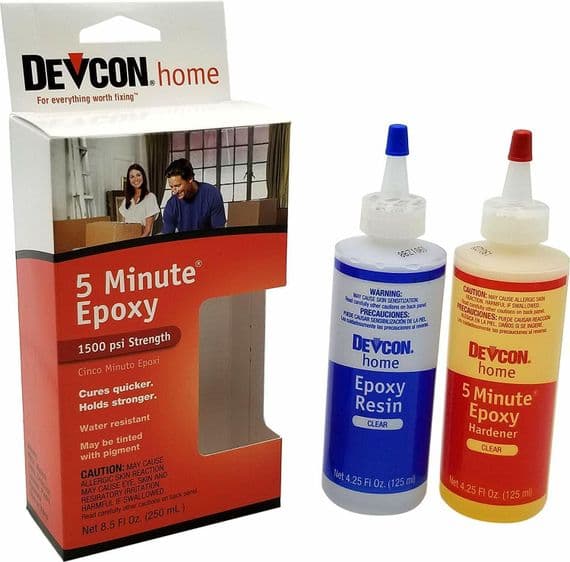 Devcon DEV20945 High Strength 5 Minute Epoxy Glue 250ml pack 8 5 Fl Oz ...
