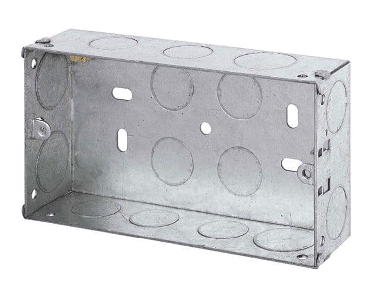 35mm 2 gang flush metal box