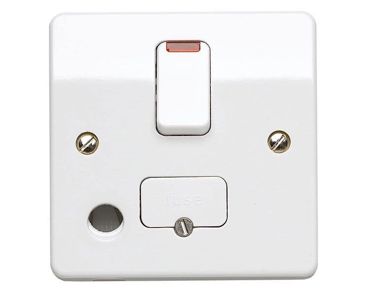 MK K1070 13 Amp Switched Fused Spur Flex Outlet and Neon - White