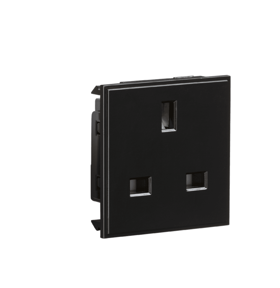 MODULAR 13A UNSWITCHED SOCKET - BLACK