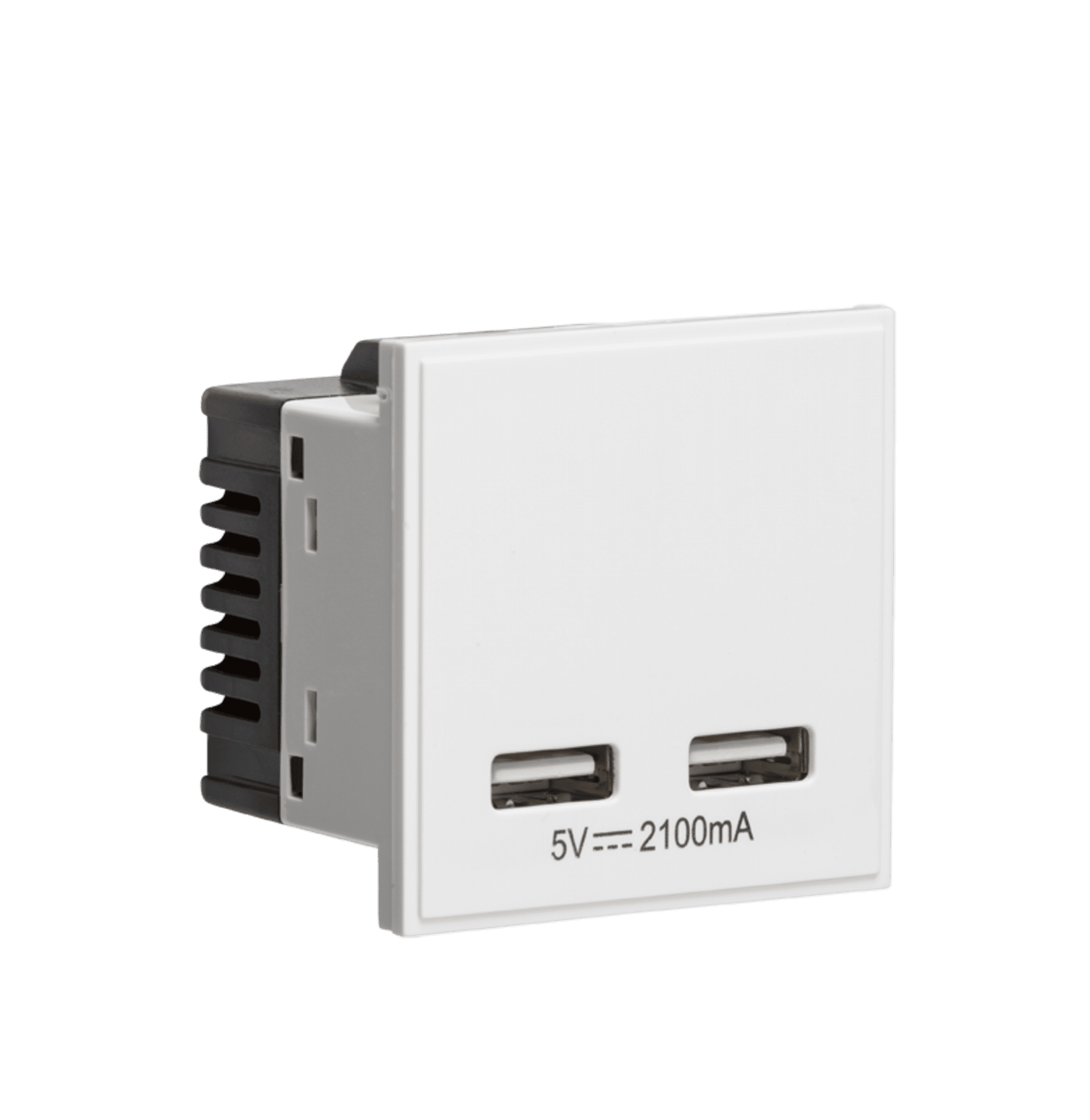 MODULAR DUAL USB CHARGER 5V DC 2A - WHITE