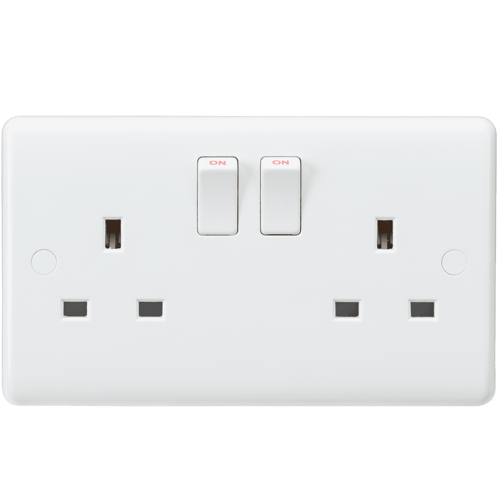 White Curved Edge Wiring Accessories socket switch usb spur dimmer ...