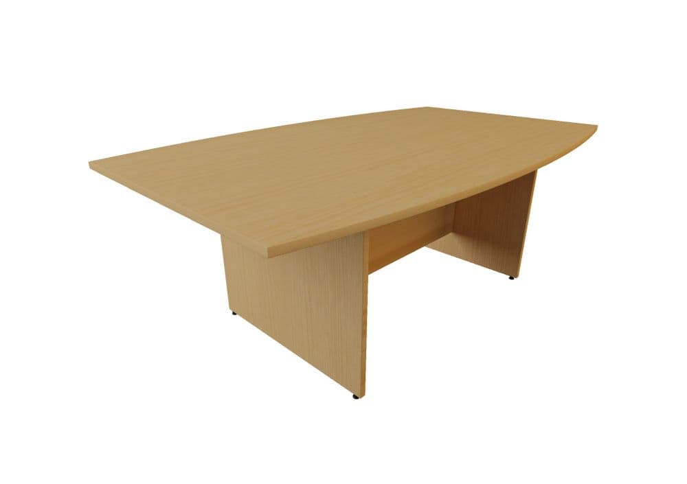 Boat Shaped Meeting/Boardroom Table Roma Panel End Choice of Wood Finish and and Width