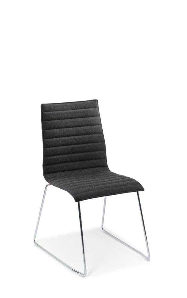 Pledge Bjorn Bistro Chair With Ribbed Style Outline With Sled Base