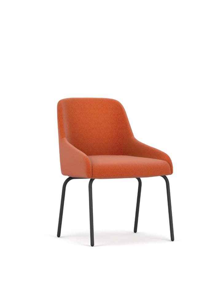 Pledge Flow Fully Upholstered Chair With 4 Legs