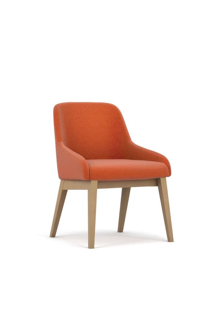 Pledge Flow Fully Upholstered Chair With 4 Wooden Frame Legs