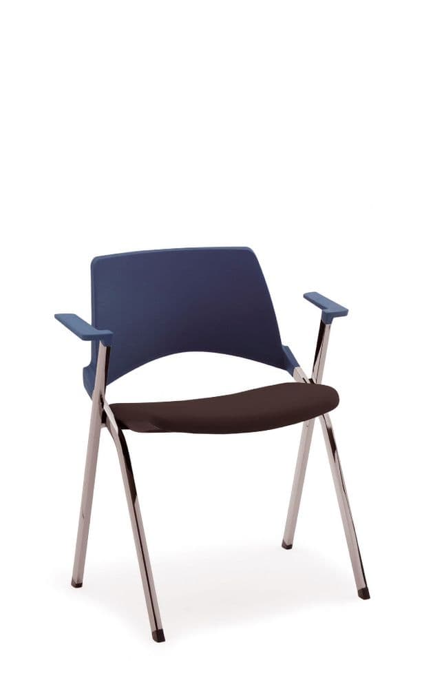 Pledge La Kendo Stackable Meeting Chair 4 Leg Base With Arms ...
