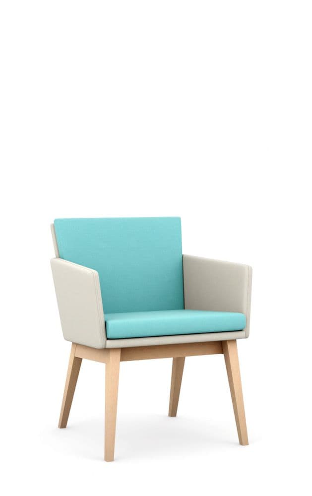 Pledge Lark Upholstered Chair With Four Leg Wooden Frame With Soft Seating