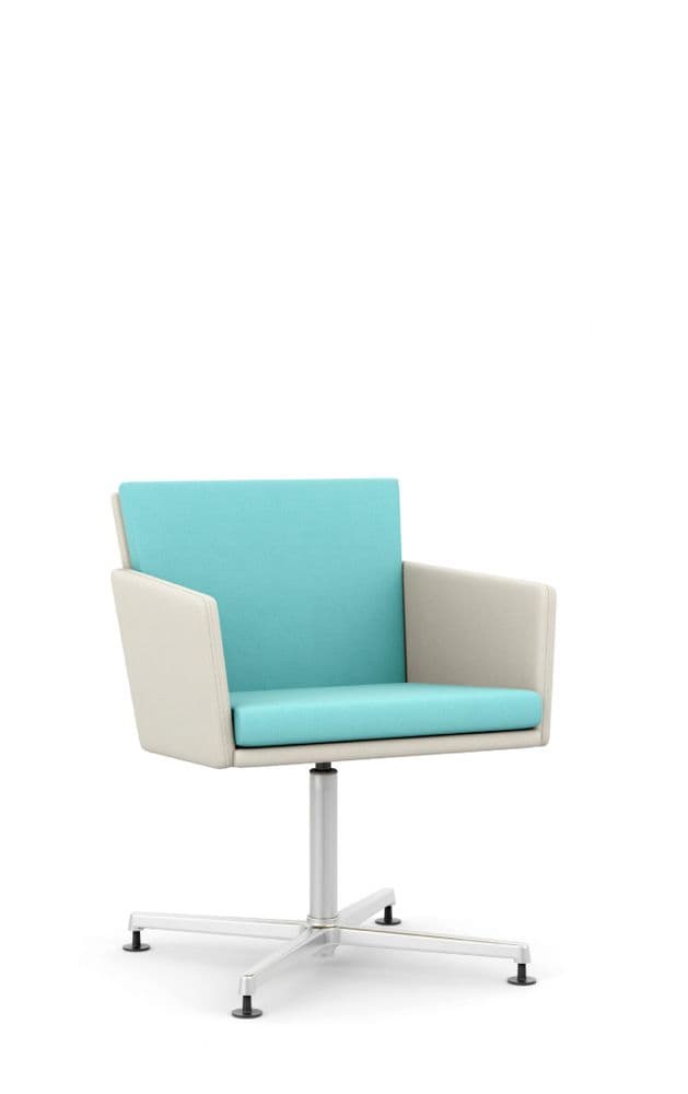Pledge Lark Upholstered Swivel Chair With Polished Aluminium Base