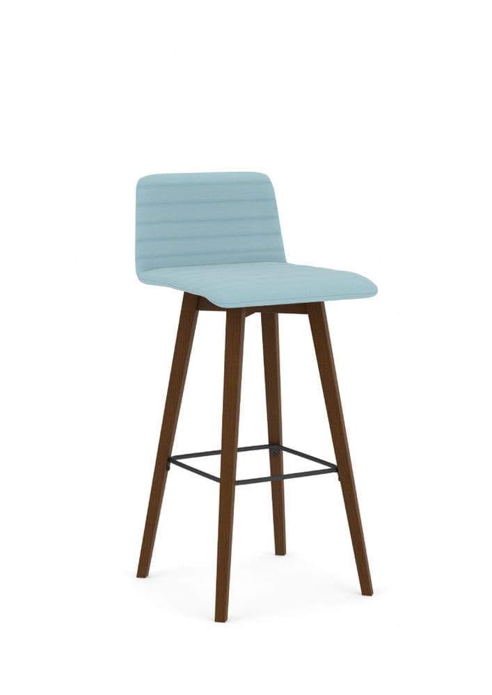 Pledge Natta Upholstered Stool With A Chrome Footring