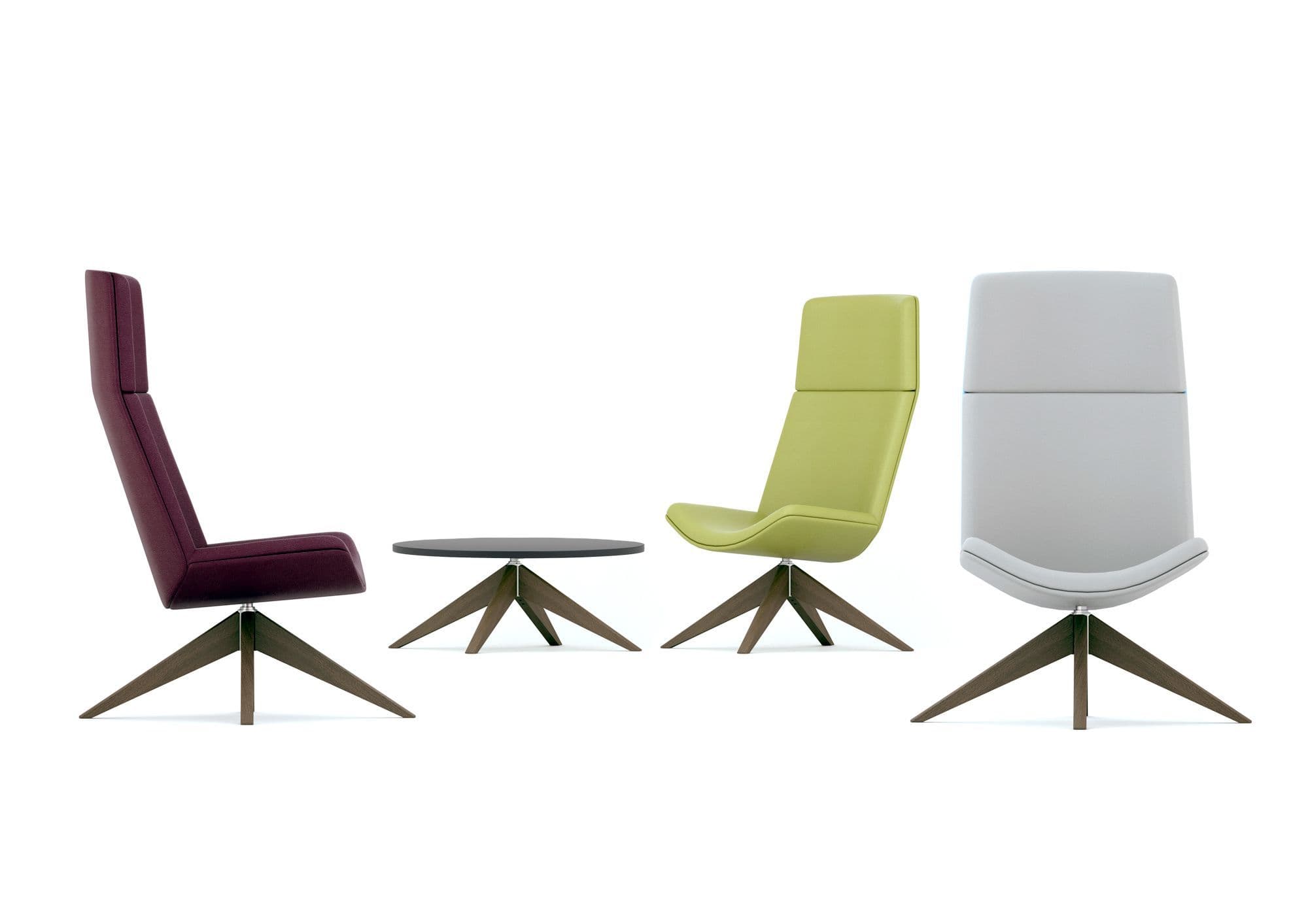 Pledge Spirit Lounge Four Leg Wooden Frame Coffee Table 800mm Dia