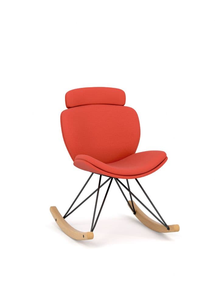 Pledge Spirit Rocking Fully Upholstered Rocking Chair With Curved Seat