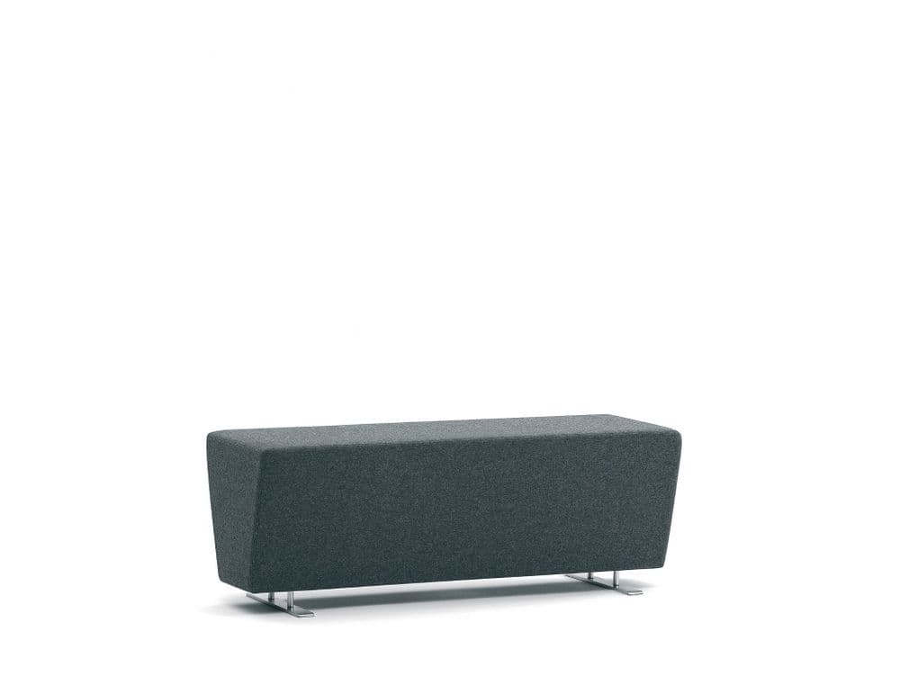 Pledge Tandem Two Seat Upholstered Bench With Flat Steel Feet