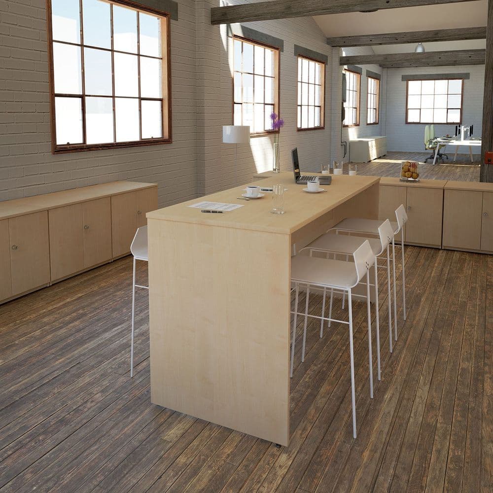 Rectangular Poseur Height 1050mm Meeting Table Slab Panel Ends Choice ...