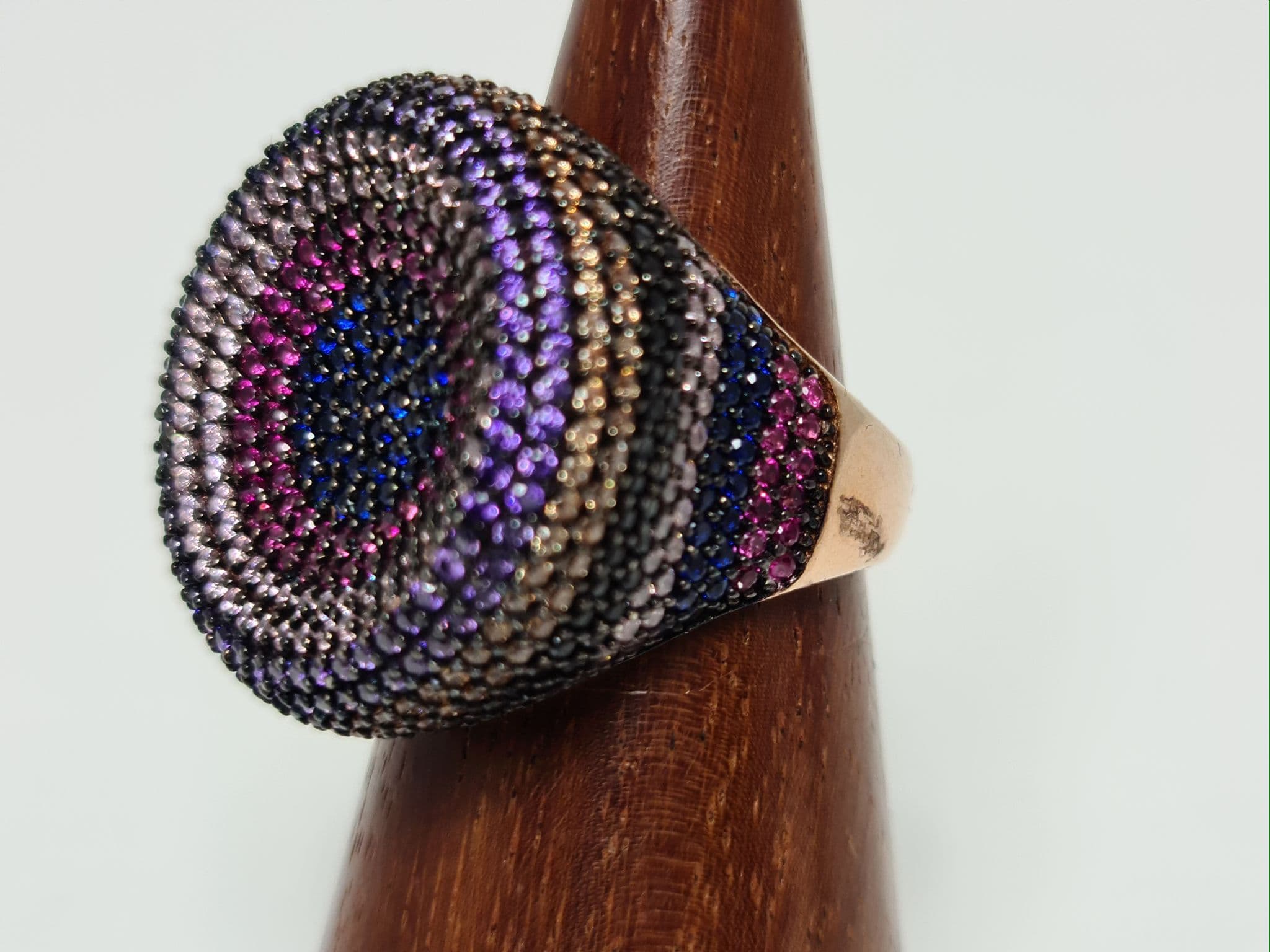 Zoe Round Multi Stone Rose Gold Ring