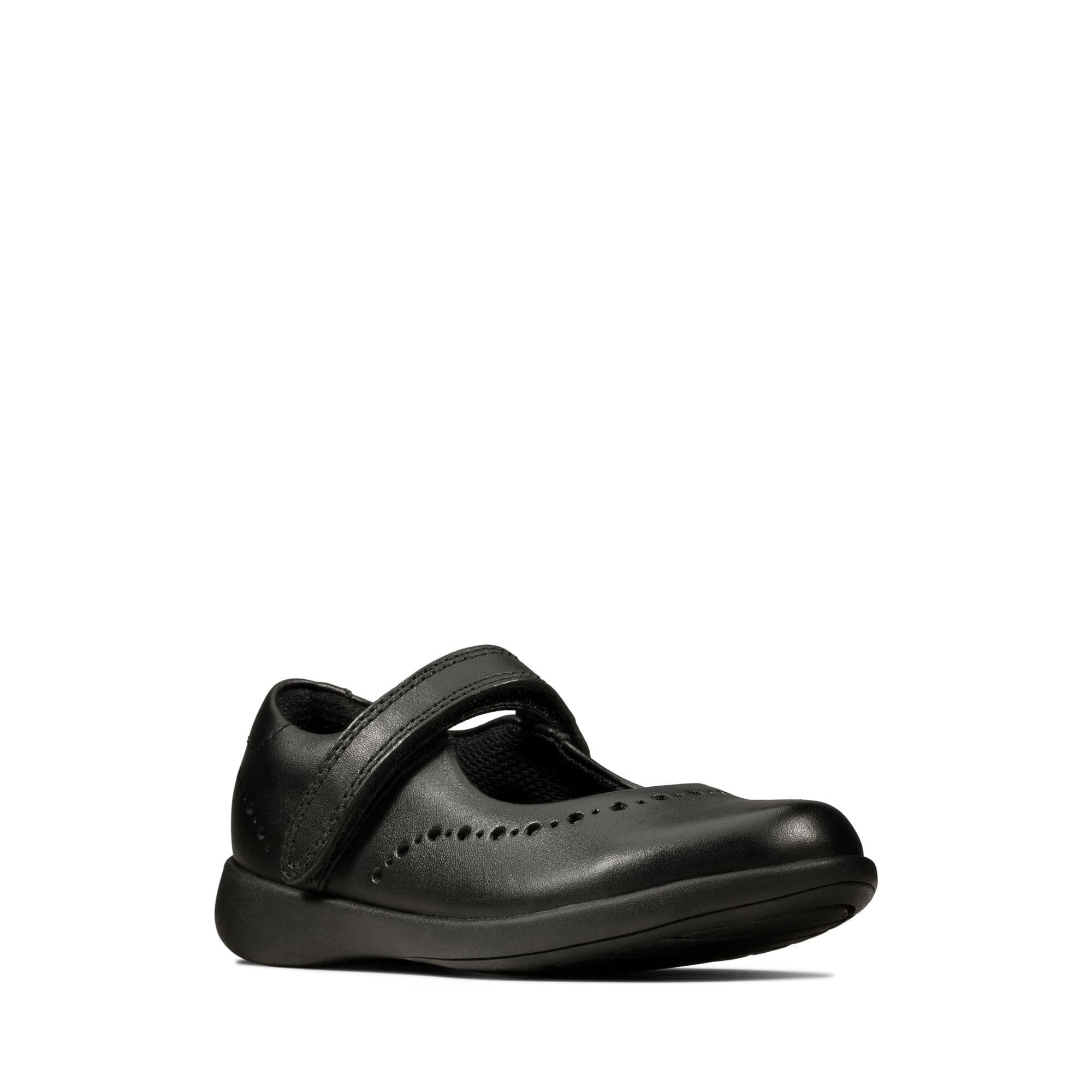 Clarks Girls School Shoes - Etch Craft Toddler Black Leather