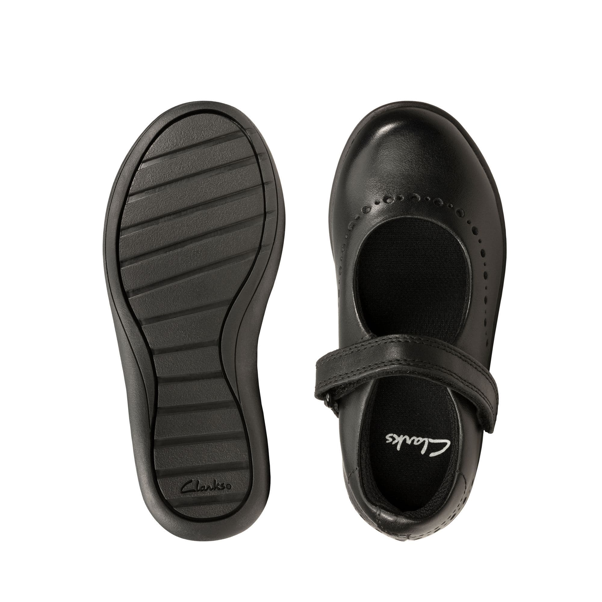 Clarks Girls School Shoes - Etch Craft Toddler Black Leather