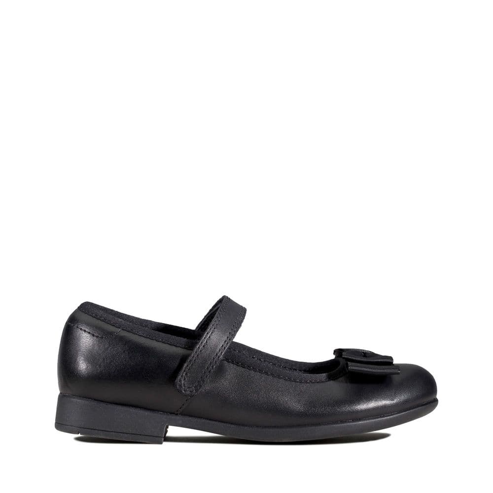 Clarks Girls School Shoes - Scala Tap Kid Black Leather