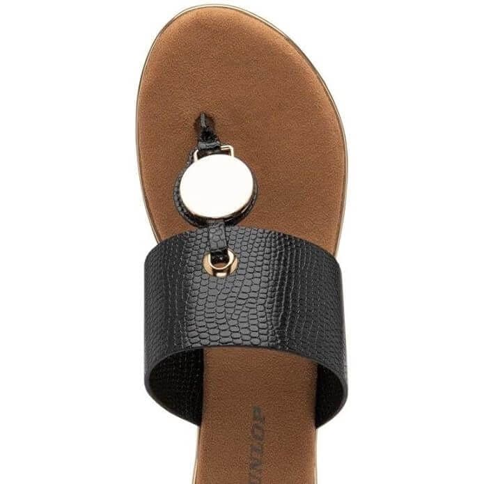 Dunlop Terasa Women s Toe Post Wedge Sandal - Black