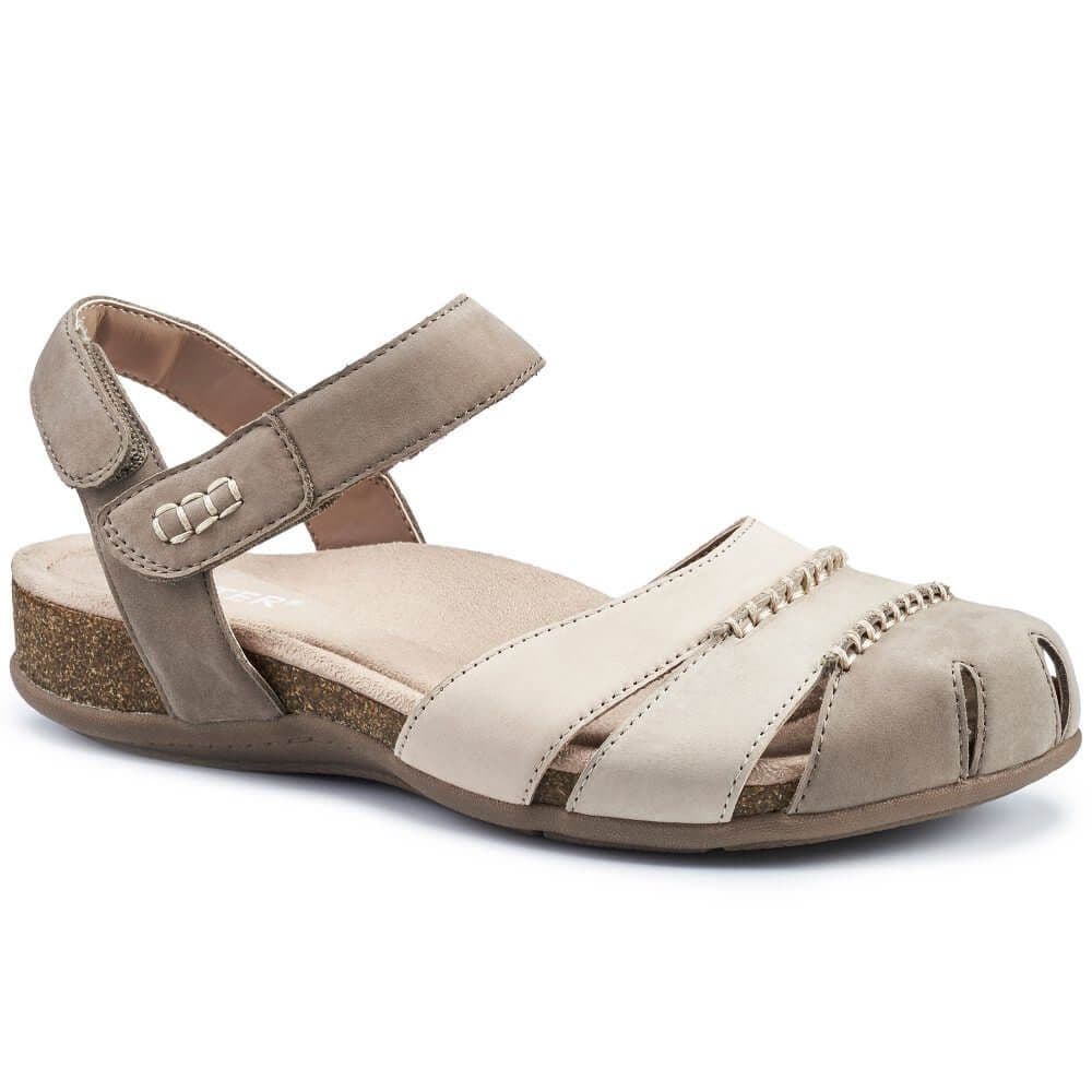 Hotter Denali Women s Wide Fitting Closed Toe Sandals - Mink Multi Nubuck