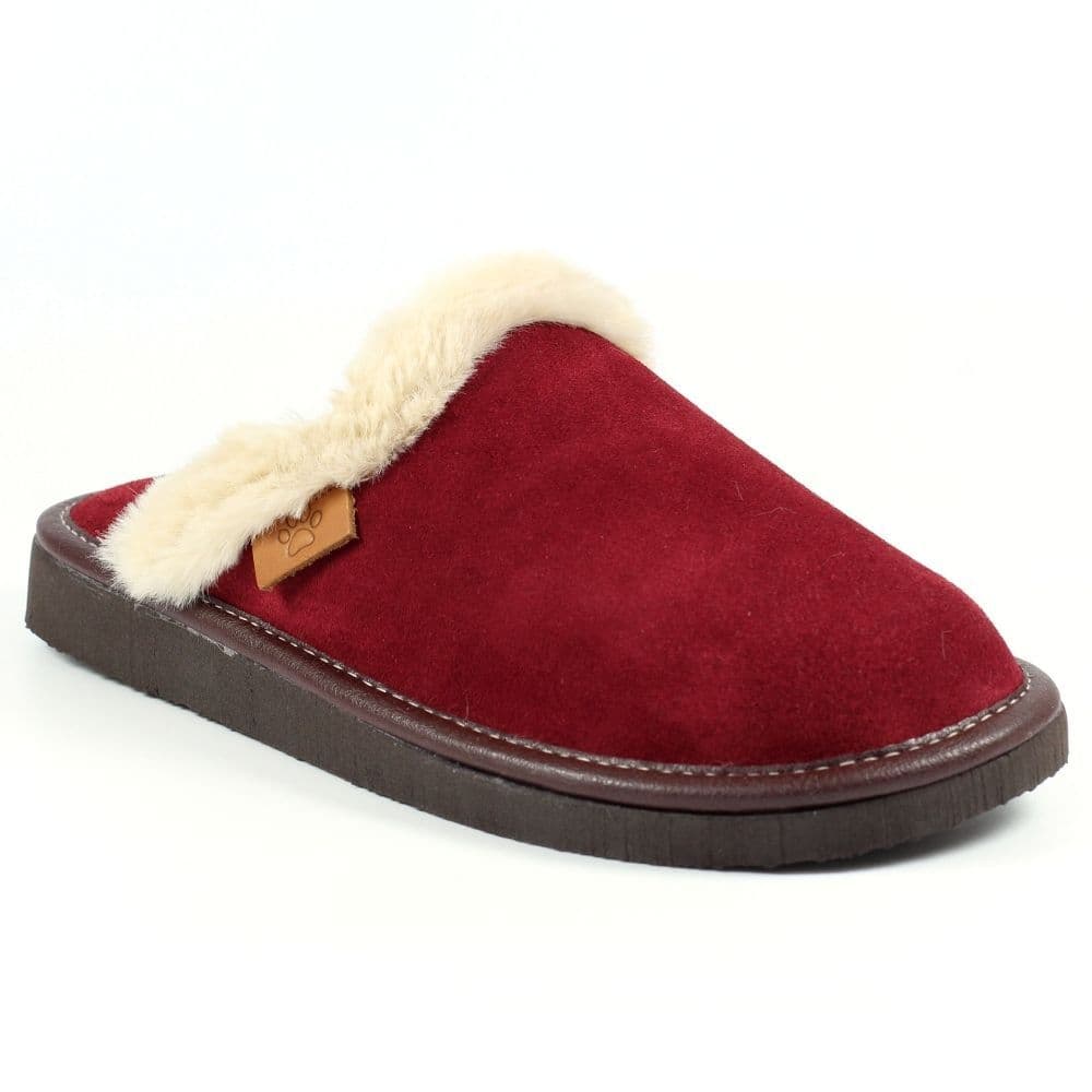 Lazy Dogz Otto Women s Suede Slippers - Burgundy