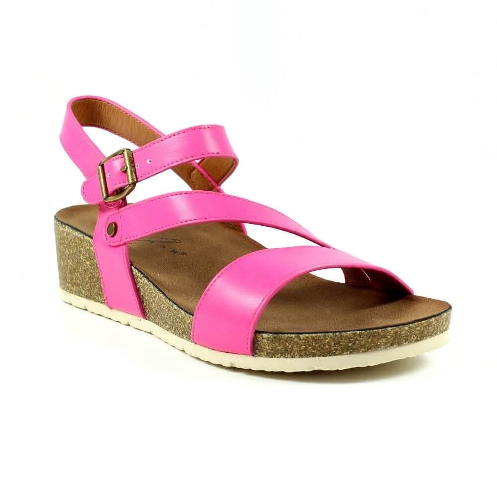 Lunar Cluster Women s Wedge Sandals - Fuschia