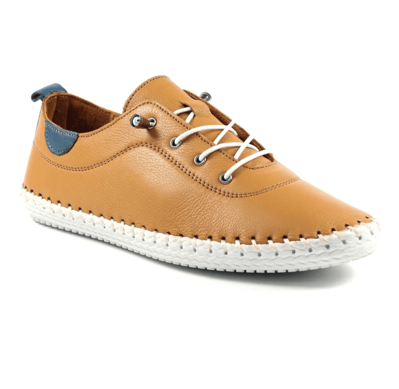 Lunar St Ives Women s Elasticated Lace Shoe - Tan