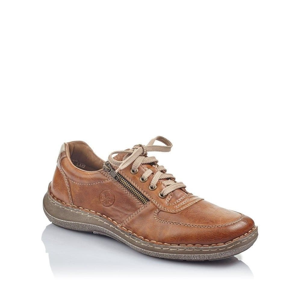 Rieker 03030-25 Men s Lace-Up Shoe with Zip - Brown
