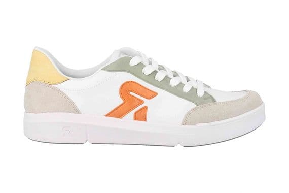 Rieker 41909-91 Women s Leather Trainer Style Shoe - White Combi