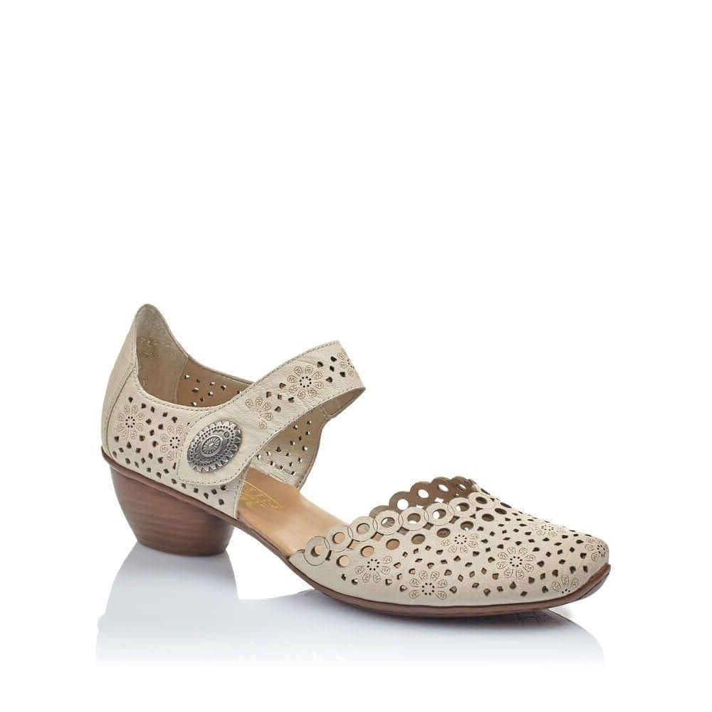 Rieker 43753-60 Women s Mary Jane Strap Shoe - Beige