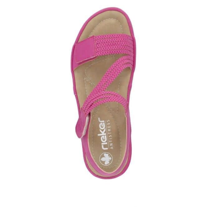 Rieker 64870-31 Women s Touch Close Elasticated Sandals - Pink
