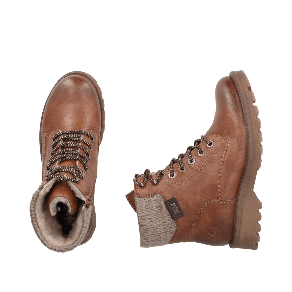 Rieker 73220-24 Women s Lace-Up Ankle Boot - Brown