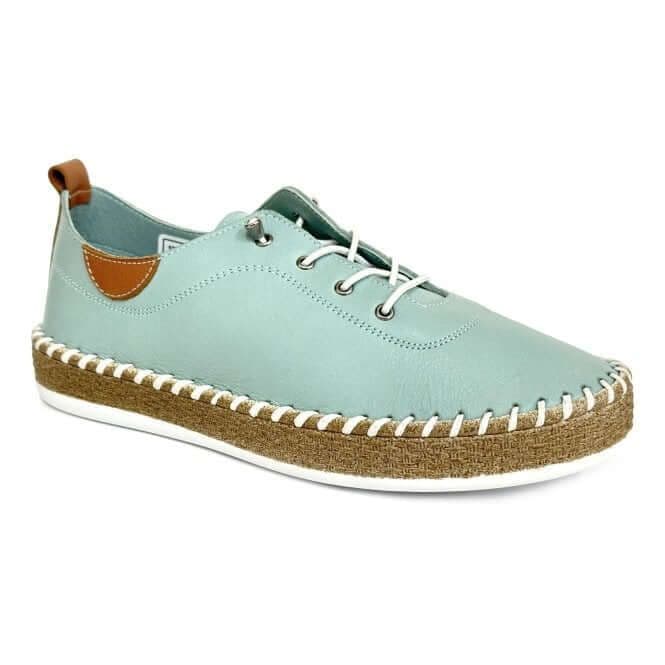 Shoozy Ivy Women s Platform Leather Shoe - Mint Blue